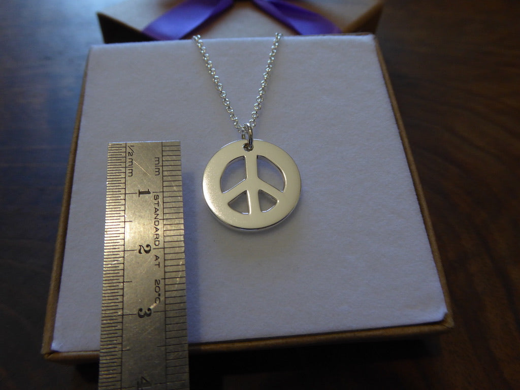 Silver Peace Symbol, Ban the Bomb Pendant – Gorjess Jewellery
